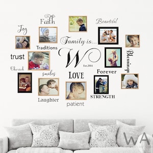 Family Wall Decal-classic-set of 13 Family Words Quote Family Wall ...