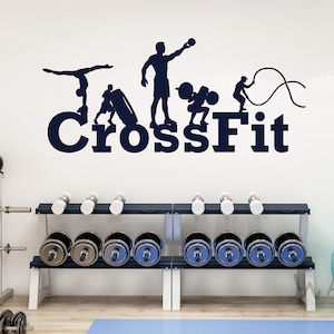 Crossfit Wall Art Decal, Gym Fitness Wall Decor, Crossfit Gym Wall ...