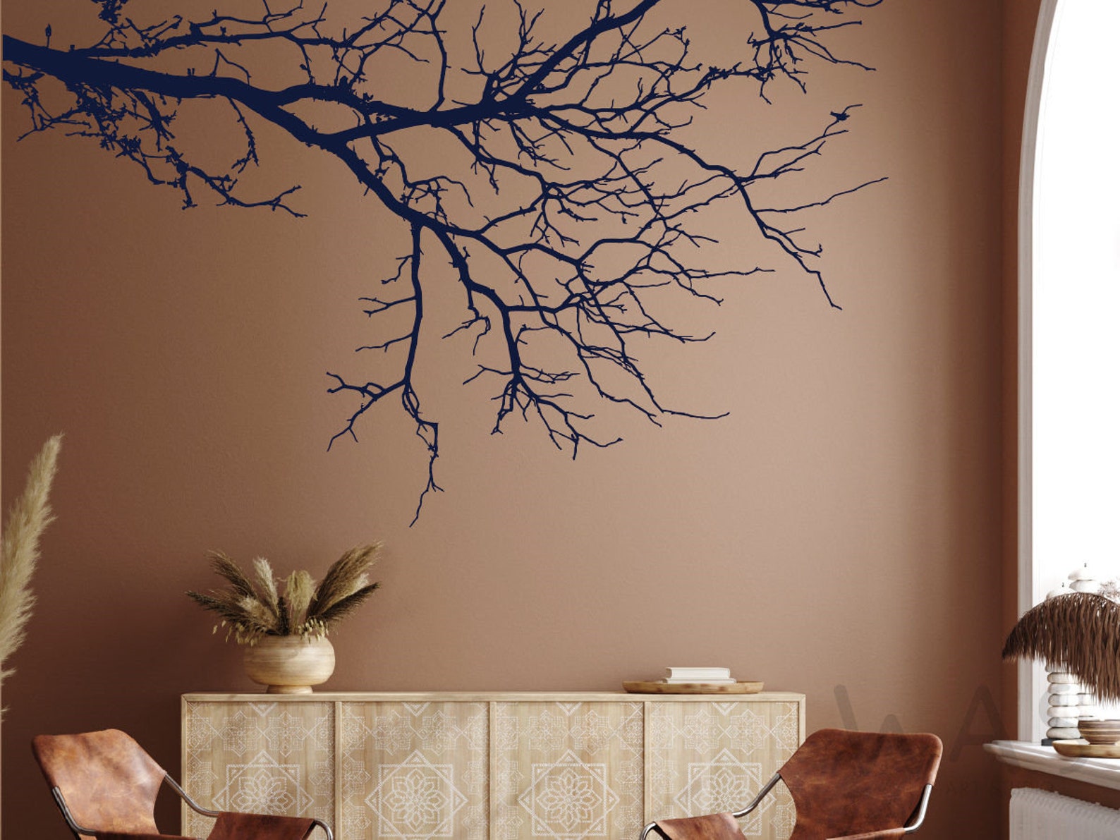 Tree Top Branches Wall Decal Vinyl Sticker Black Tree Wall - Etsy