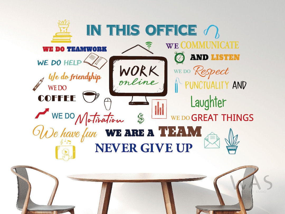 In This Office Inspirational Wall Decals, Office Wall Decor, Positive ...