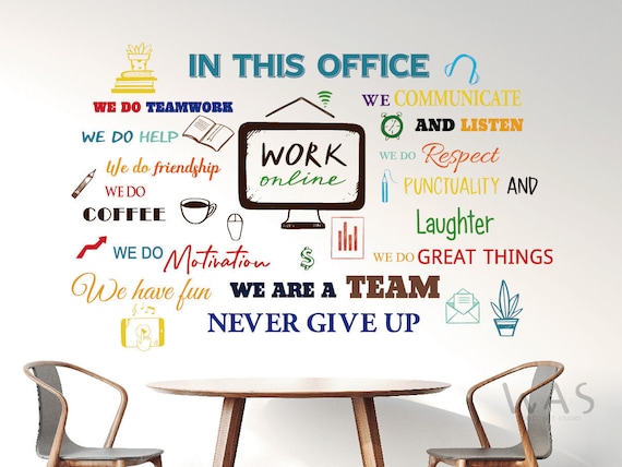 In This Office Inspirational Wall Decals Office Wall Decor - Etsy