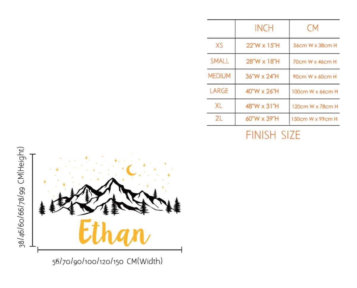Mountain With Name Decal, Mountains Wall Sticker,home Decor for Kids ...