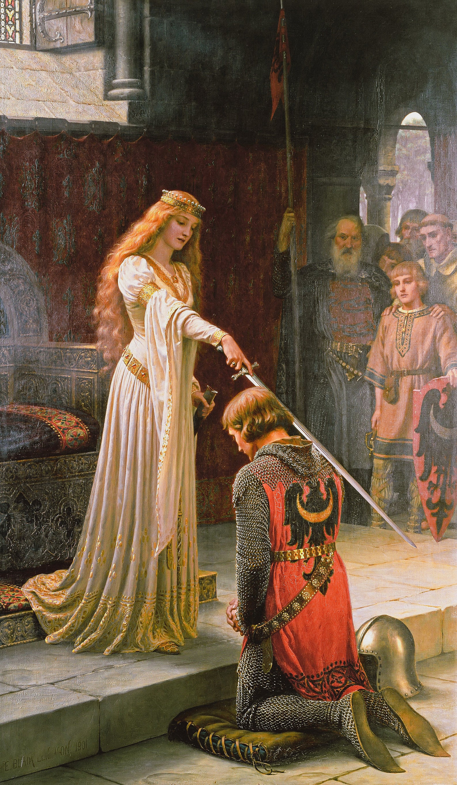Edmund Leighton: the Accolade 1901. Canvas Print Giclee Wall | Etsy
