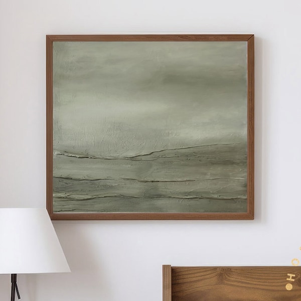 Olive Green Abstract Art Canvas - Etsy