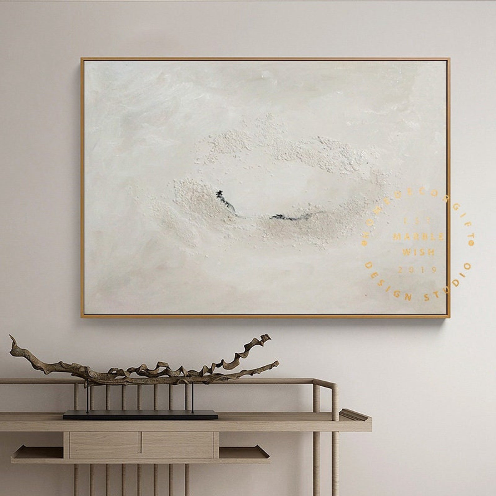 Large Earth Tone Abstract Canvas Painting Beige and Black - Etsy