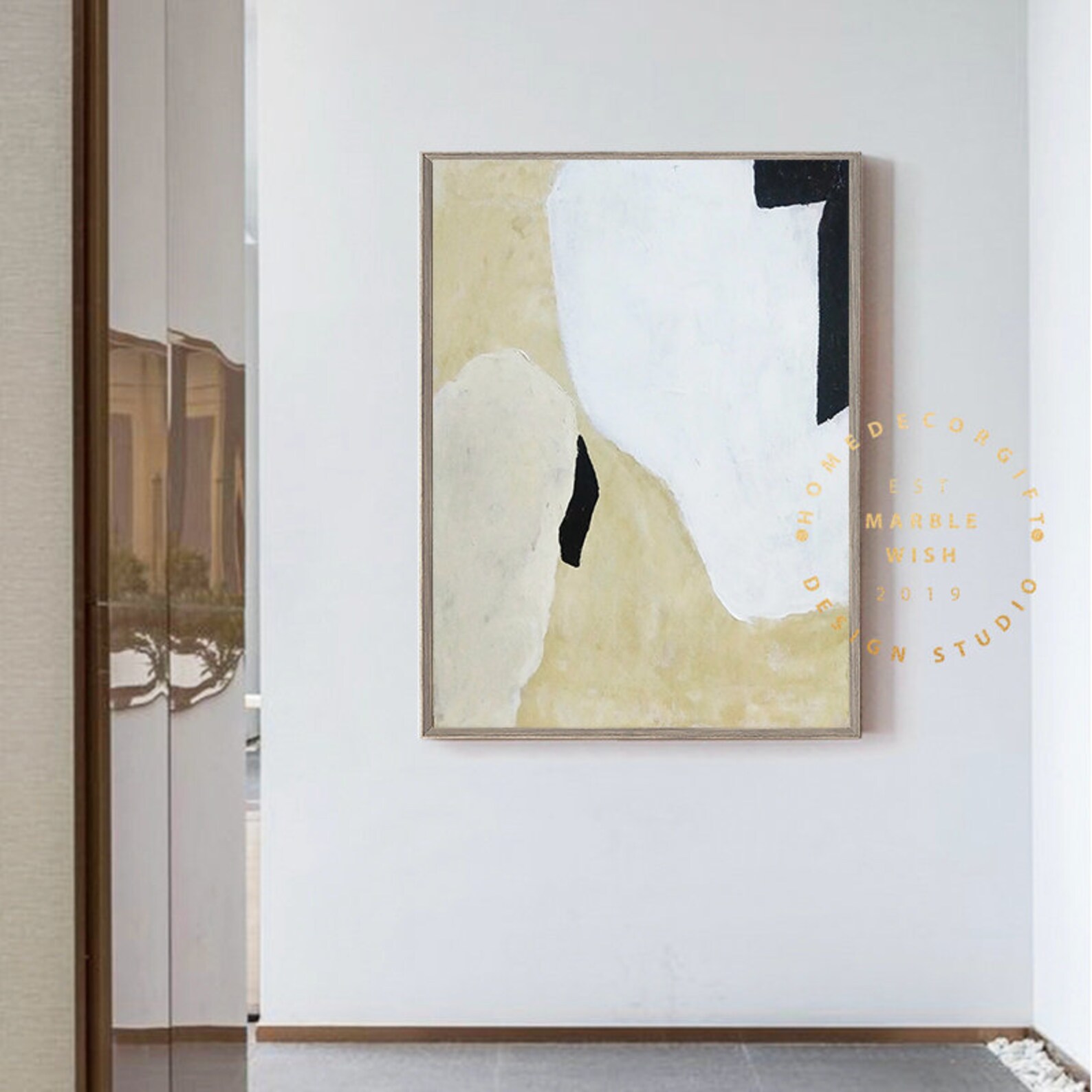 Large Abstract Painting on Canvas Beige Abstract Painting | Etsy