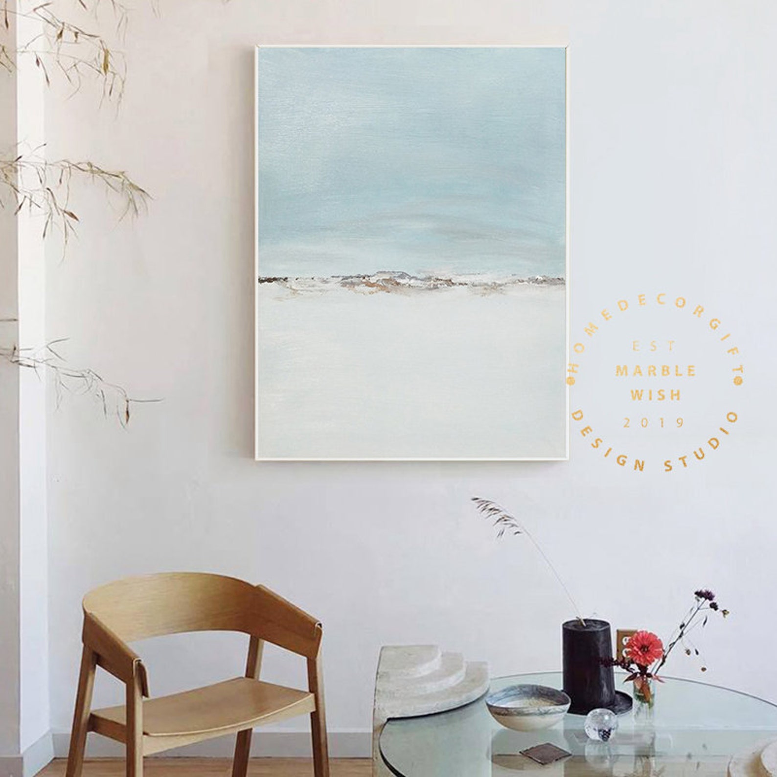 Light Blue Canvas Abstract Art Soft Blue Abstract Painting - Etsy