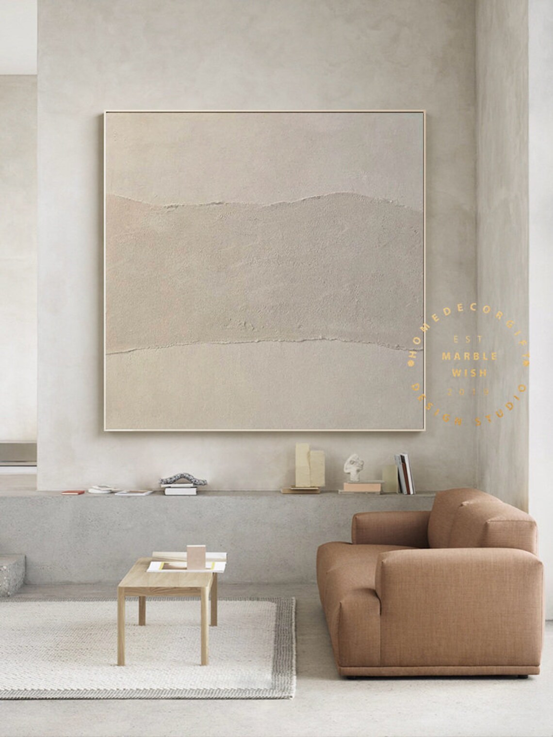 Original Large Beige Abstract Painting 3D Beige Textured | Etsy