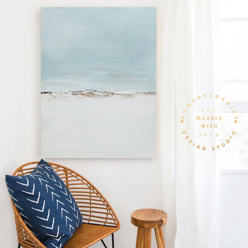 Light Blue Canvas Abstract Art Soft Blue Abstract Painting - Etsy