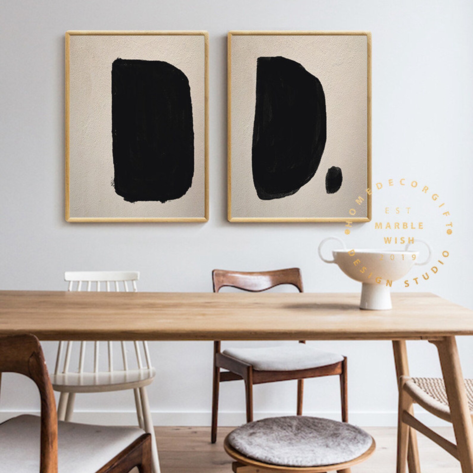 Set of 2 Abstract Paintings 2 Pieces Wall Art for Living - Etsy