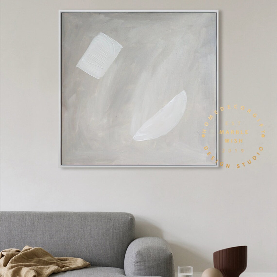 Abstract Neutral Painting Boho Painting Minimal Wall Art - Etsy