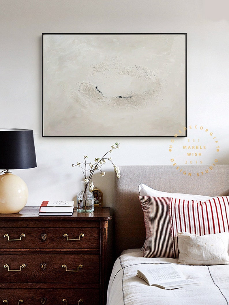 Large Earth Tone Abstract Canvas Painting Beige and Black - Etsy