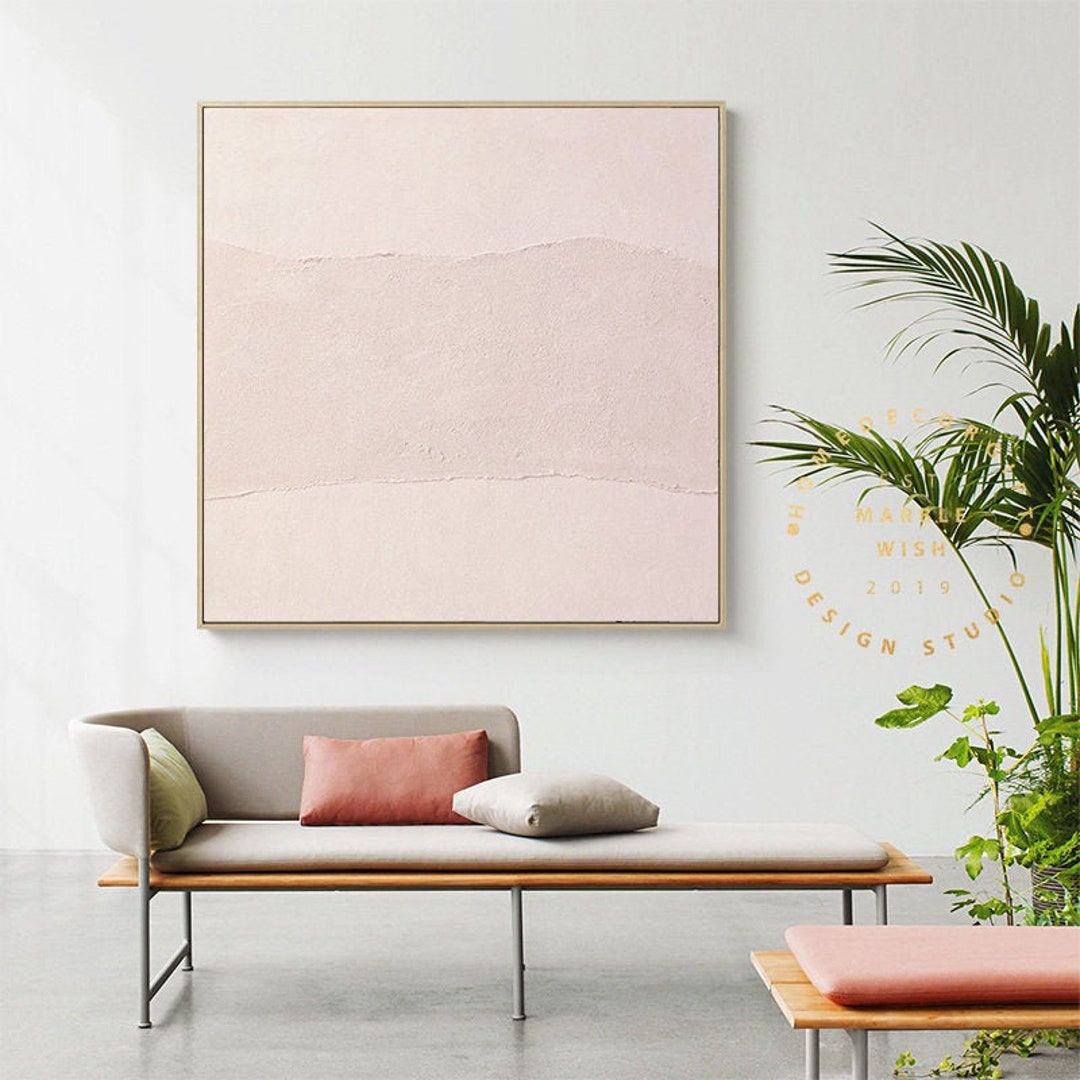 Original Pink Abstract Painting on Canvas Pink Painting - Etsy