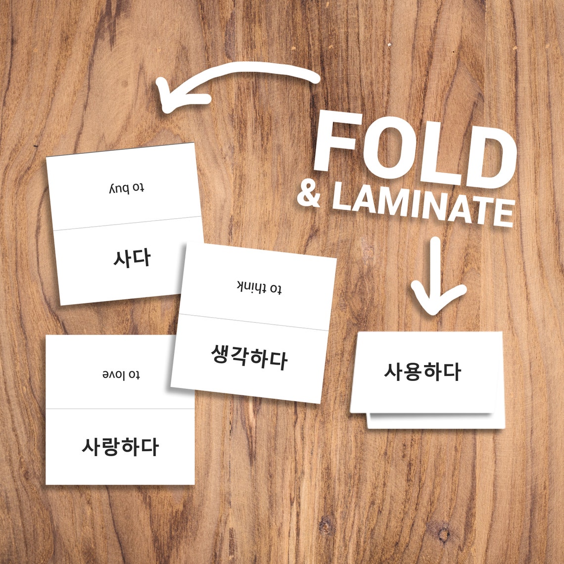 100 Most Basic Korean Verbs Flashcards, DIGITAL DOWNLOAD - Etsy
