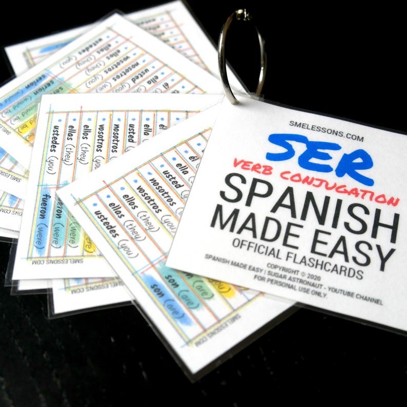 Ser Conjugation Spanish Flashcards, DIGITAL DOWNLOAD - Etsy