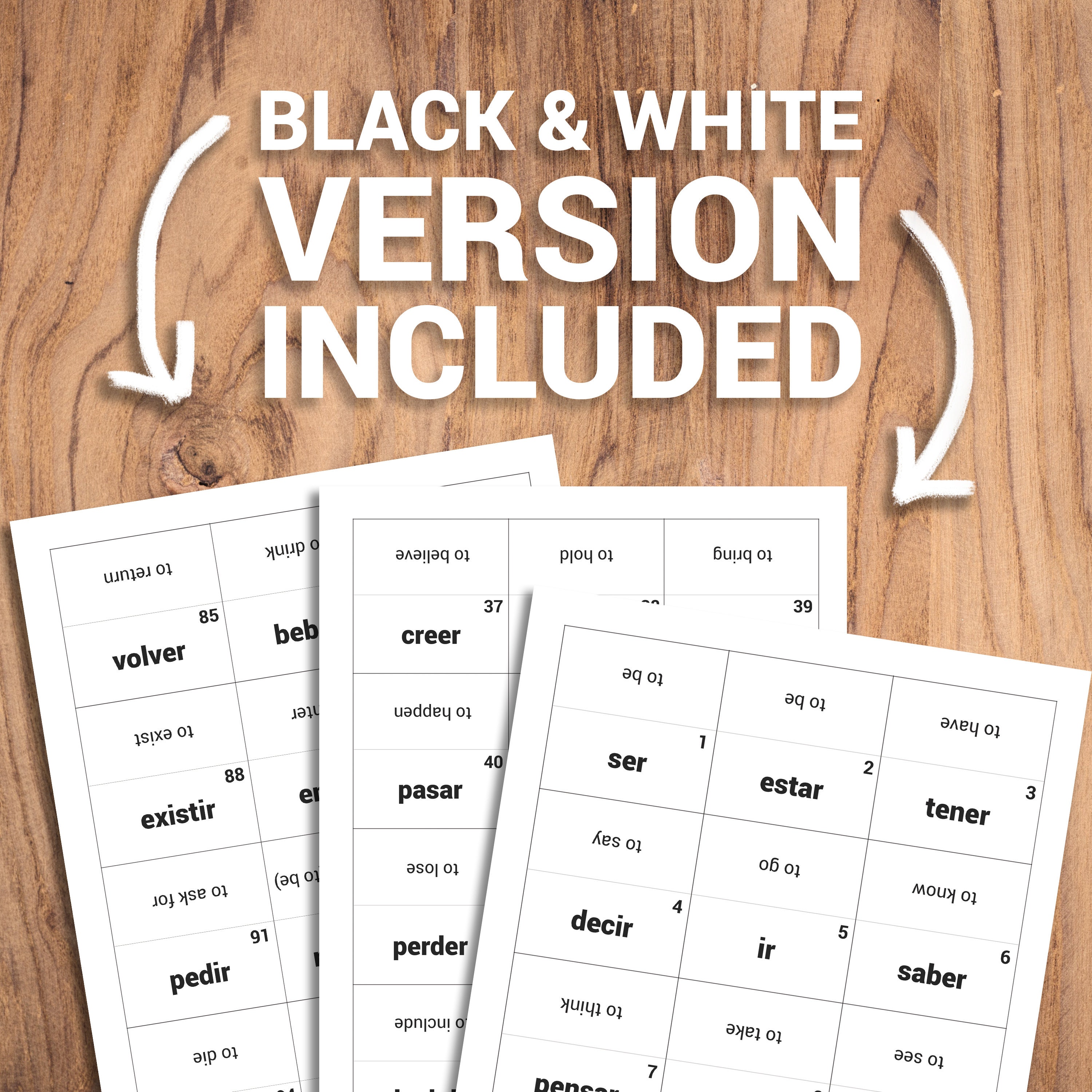 100 Basic Spanish Verbs Flashcards, Audio Included, DIGITAL DOWNLOAD - Etsy