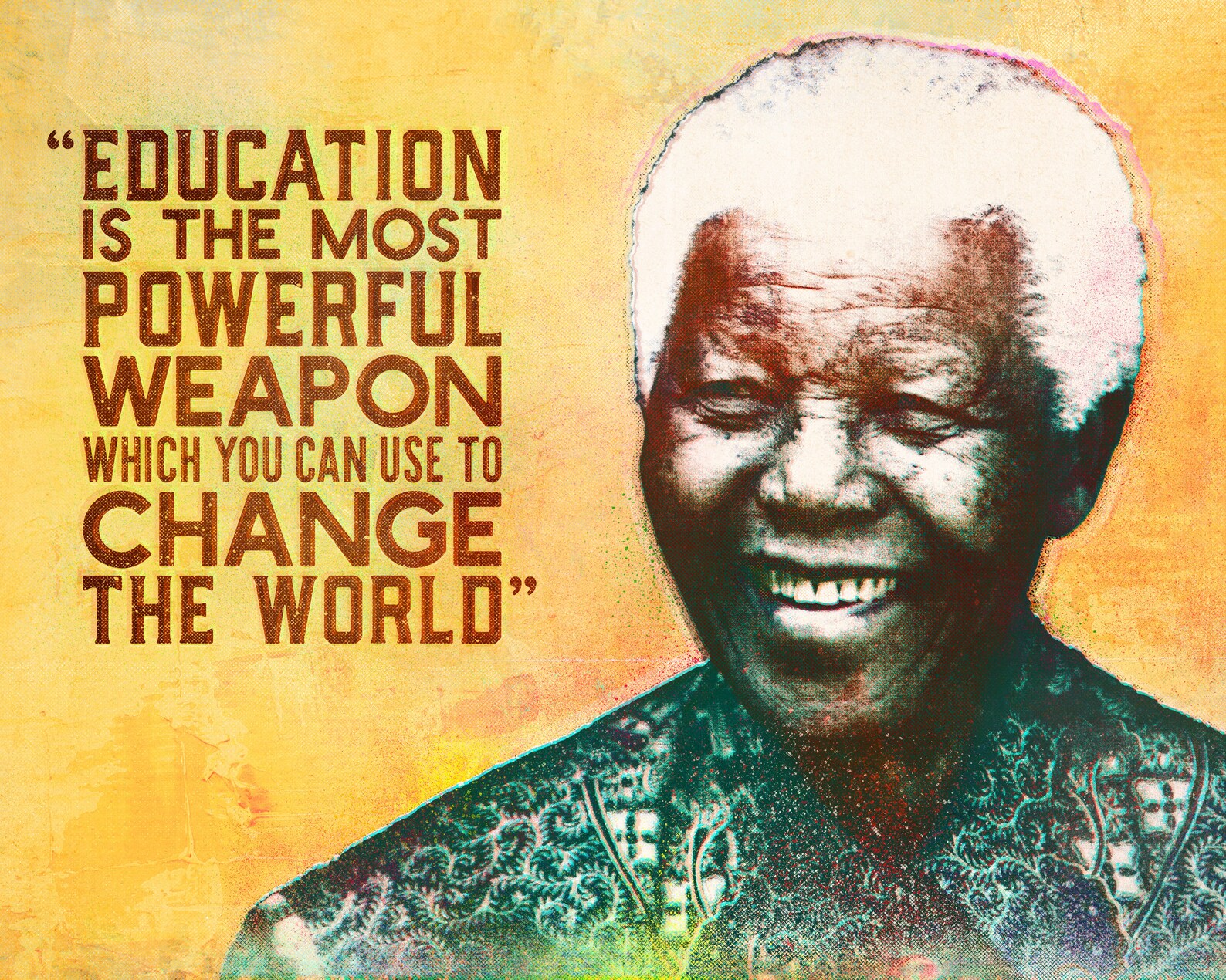 Nelson Mandela Print Inspirational Quote Pop Art Wall Art | Etsy