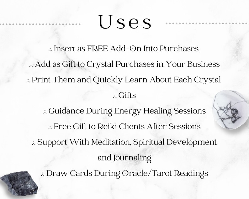 Crystal Healing Card Deck | Gemstone Properties, Chakra Guide (digital ...