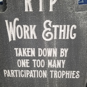 Funny RIP Work Ethic Halloween Gravestone Tombstone Decoration. LED ...
