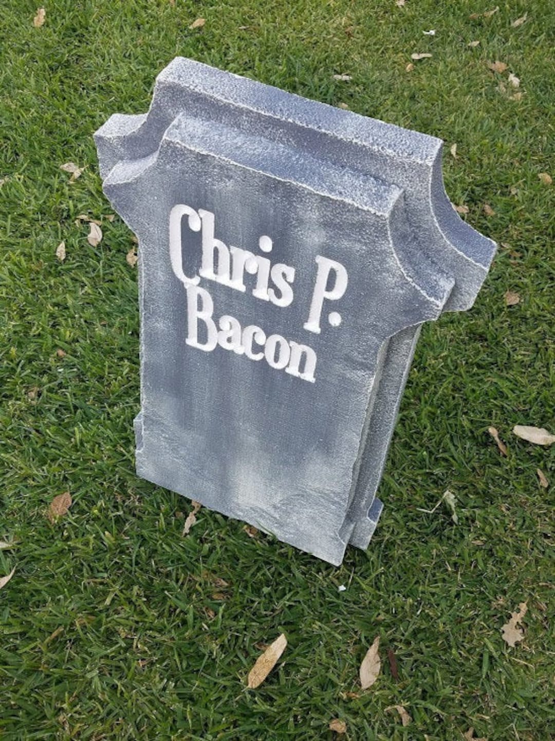 Custom Halloween Tombstone: LED Illuminated Gravestone - "chris P ...