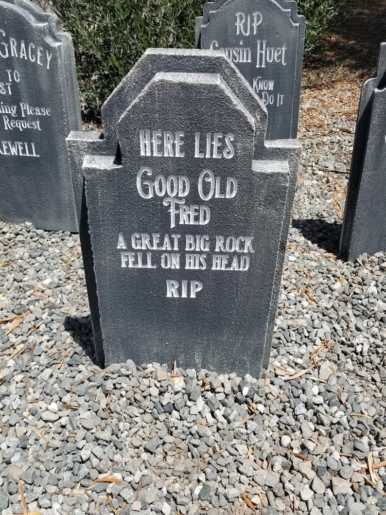 Haunted Mansion Tombstones: Set of 4 Halloween Graveyard Props - Etsy