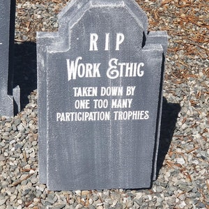 Funny RIP Work Ethic Tombstone: LED Illuminated Halloween Decoration - Etsy