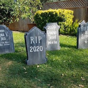 Ebenezer Scrooge Tombstone: Handmade Halloween Graveyard Decor With LED ...