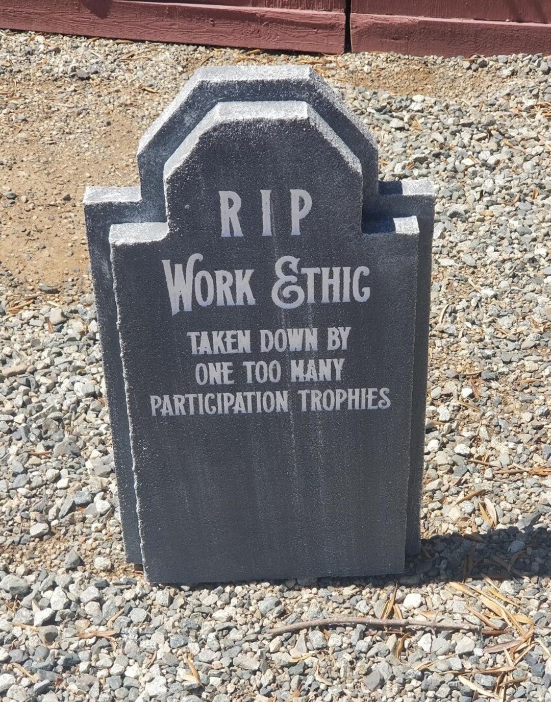 Funny RIP Work Ethic Halloween Gravestone Tombstone Decoration. LED ...