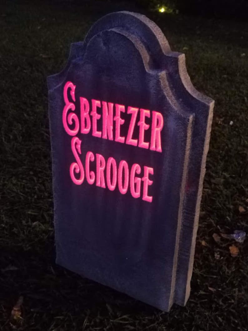 Ebenezer Scrooge Custom Gravestone Tombstone. LED Illuminated - Etsy