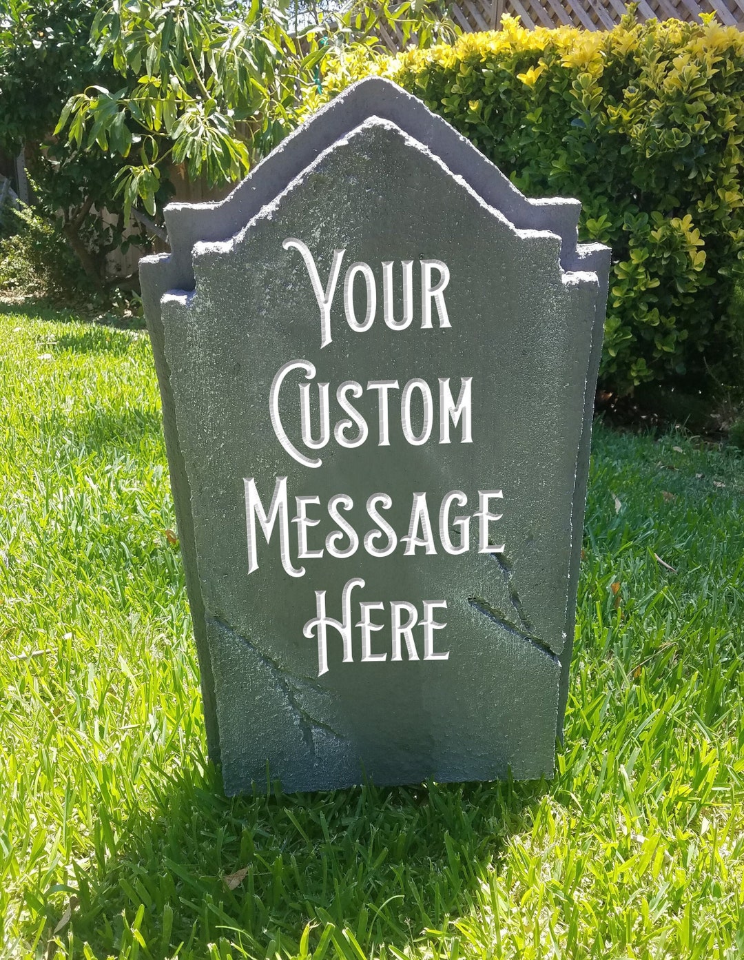 Custom Personalized Realistic Tombstone / Gravestone With Shape, Saying ...