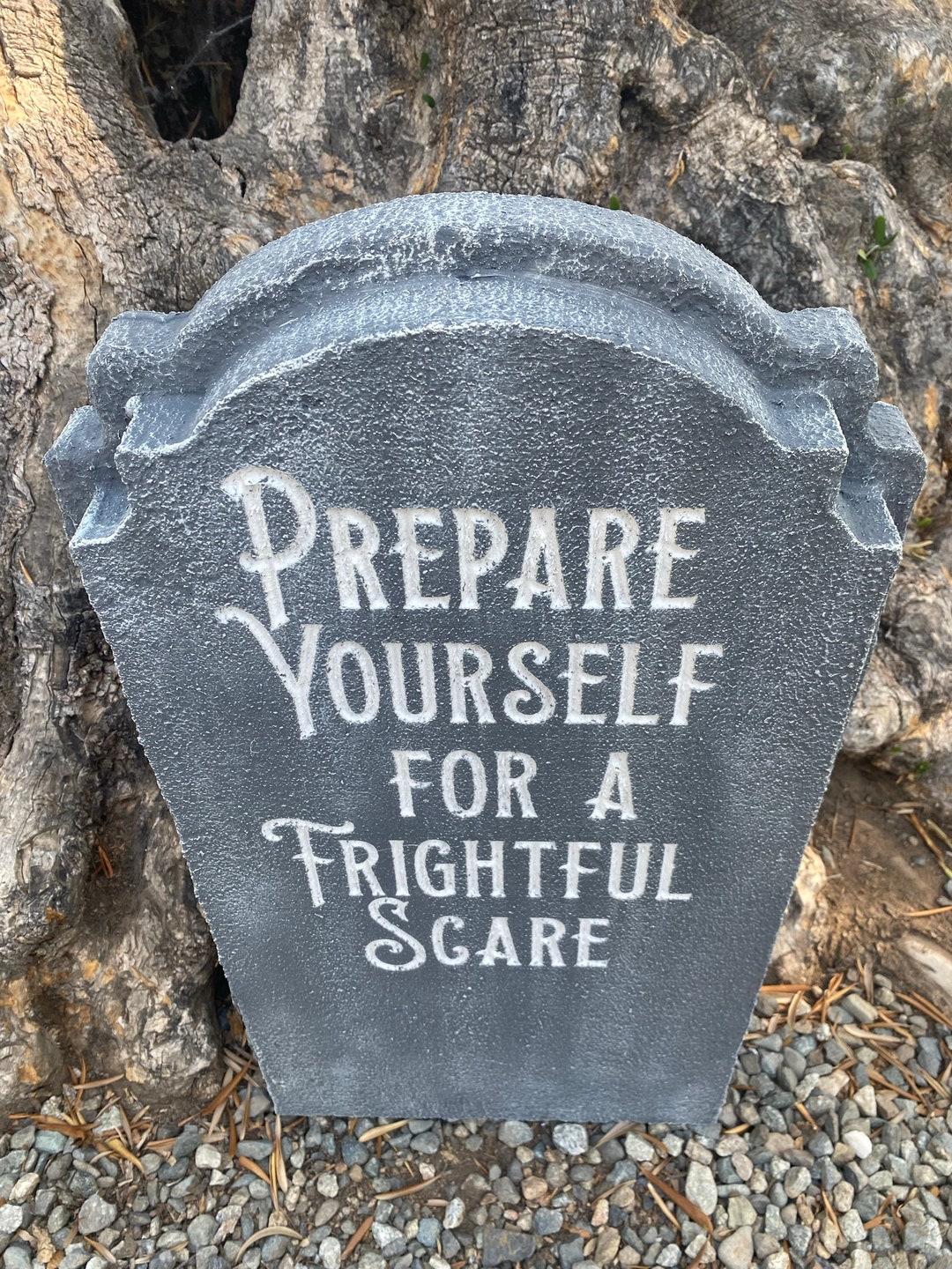 Handmade Halloween Tombstone: Frightful Scare Gravestone Prop - Etsy