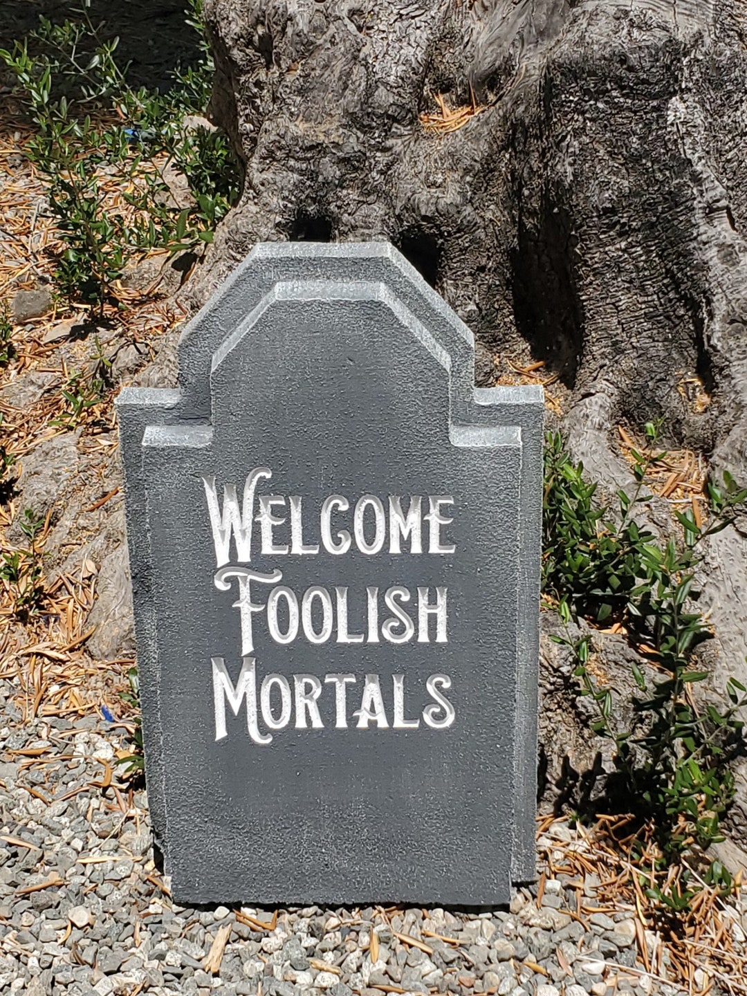 Halloween Handmade Welcome Foolish Mortals Custom Gravestone Tombstone ...