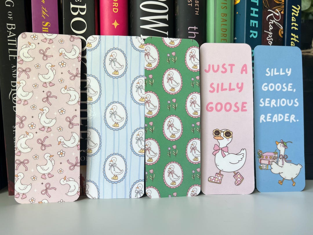 Feathers & Fiction Laminated Bookmarks: Silly Goose Coquette Cardstock ...