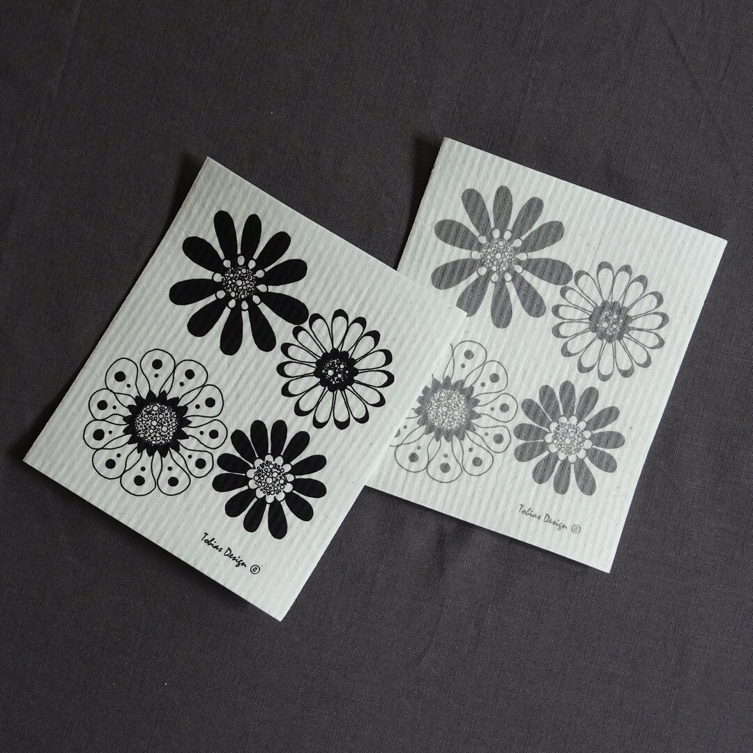 Swedish Dishcloth, Sponge Cloth, Designed and Printed in Sweden, Eco ...