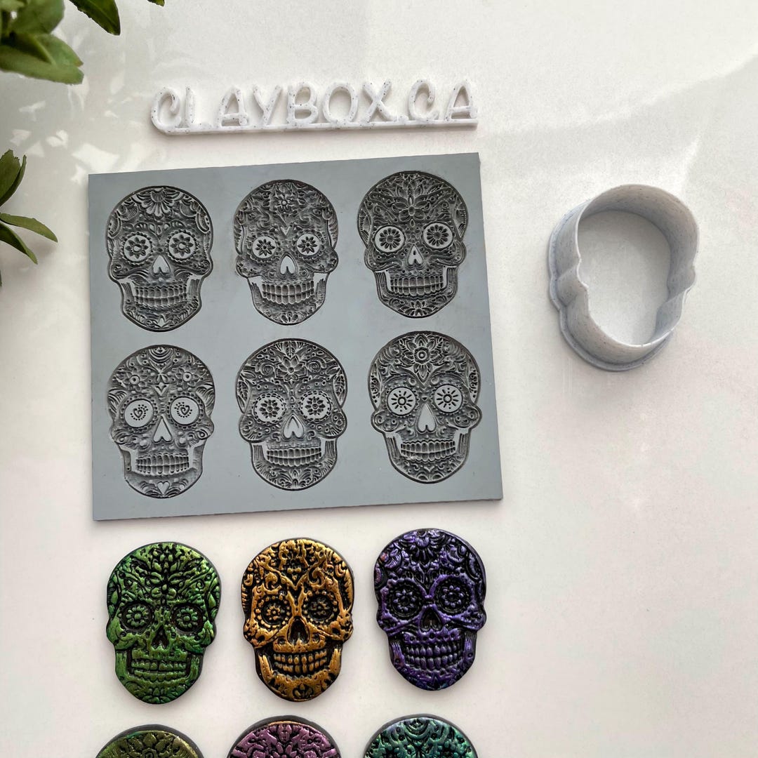 Sugar Skulls Texture Mat and Matching Cutter - Etsy