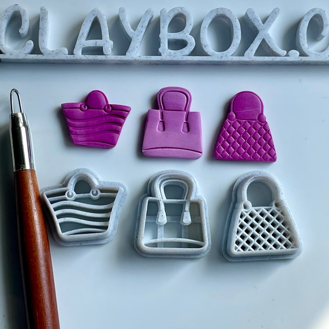 Purse Stamp and Cutter Set | 3-piece Polymer Clay Tool | Handbag Clay ...