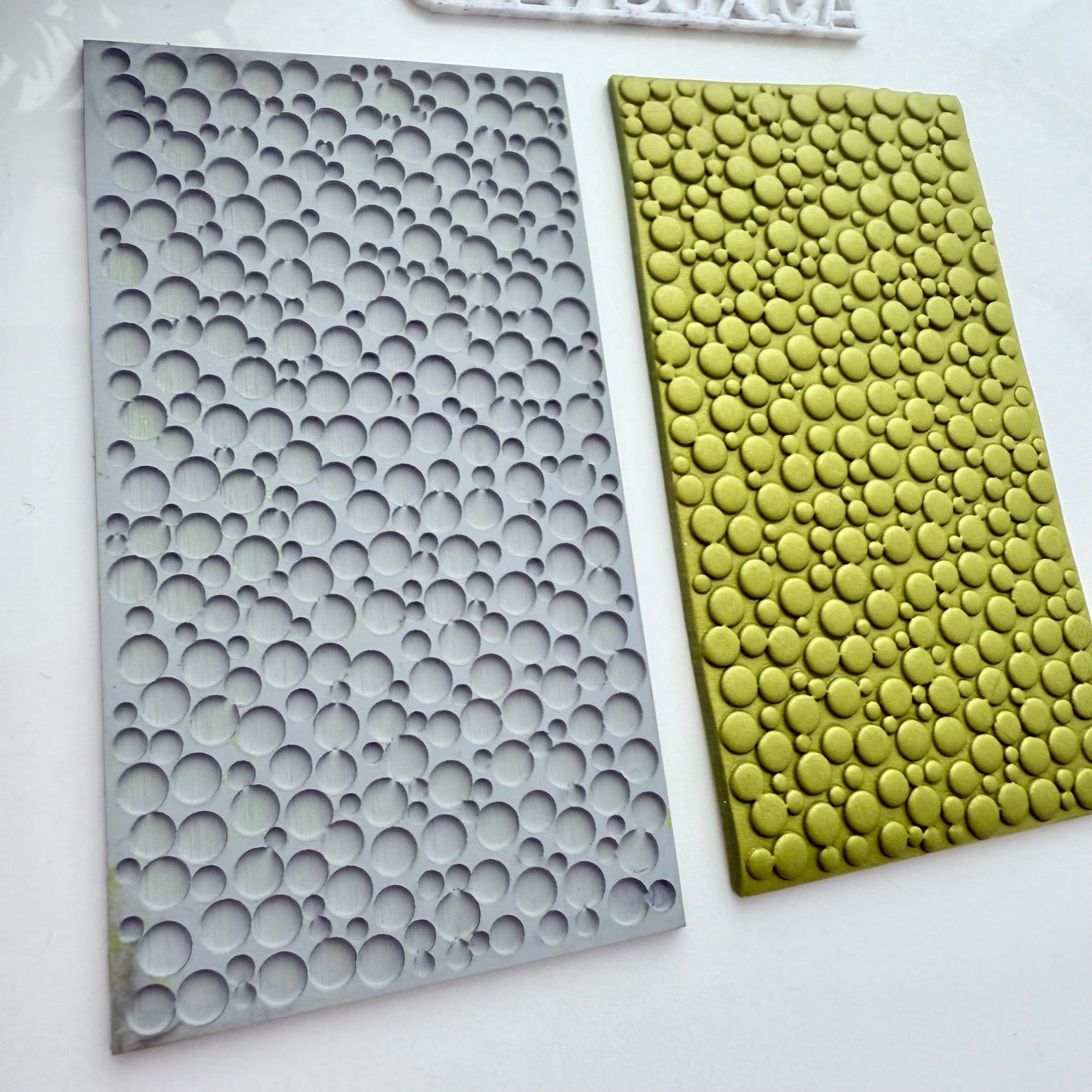 Bubbles Texture Mat – 2x4" Rubber Texture Stamp – Polymer Clay Tool ...