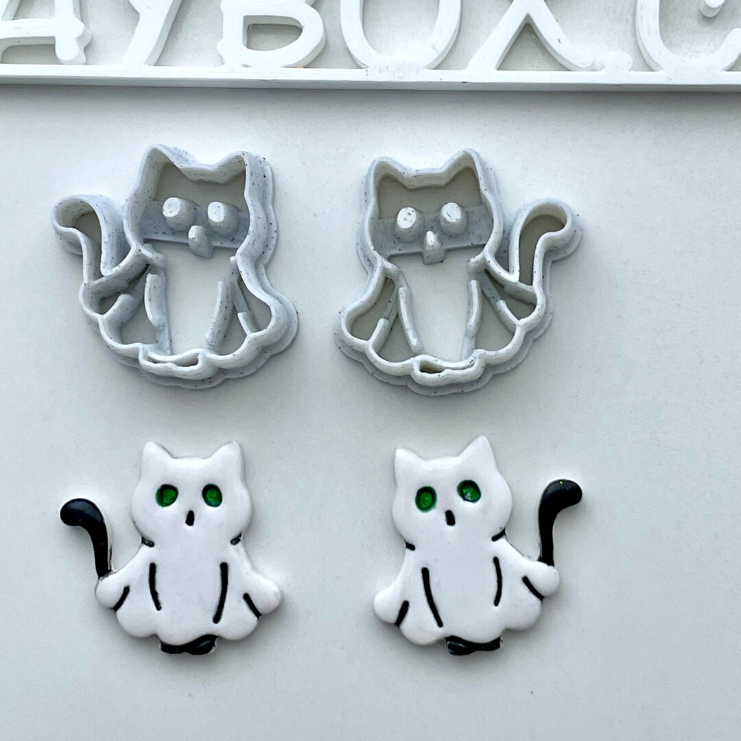 Ghost Cat Cutter Pair – 3D Printed for Polymer Clay - Etsy