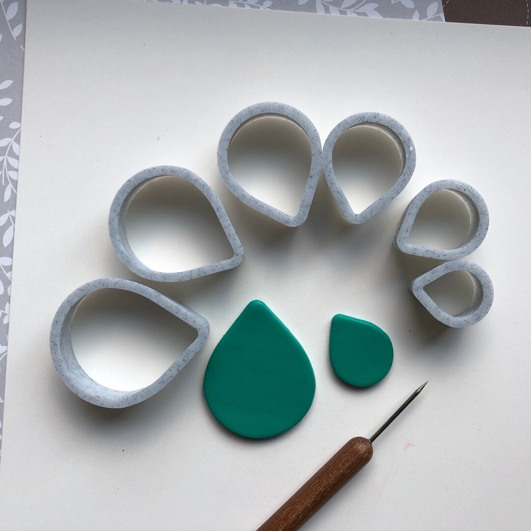 Round Teardrop Shape Cutter Set Made for Use With Polymer Clay - Etsy