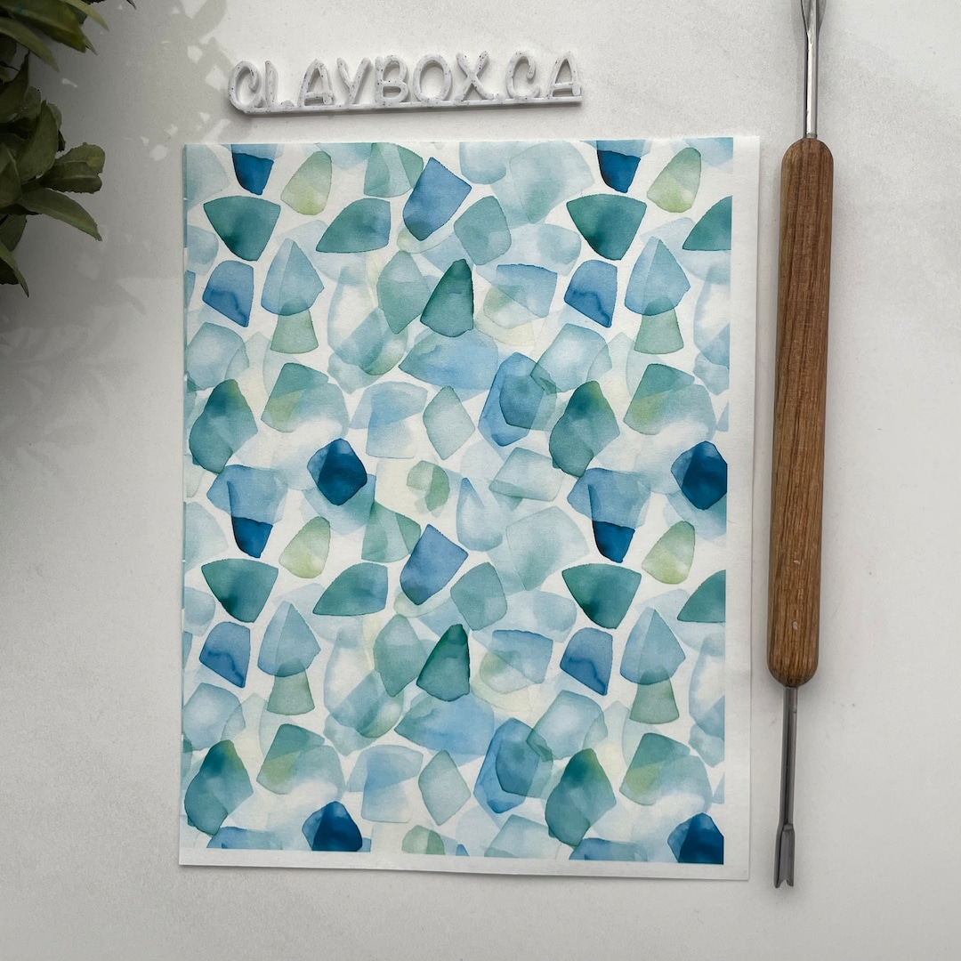 Watercolor Sea Glass Image Transfer for Polymer Clay - Water-soluble ...