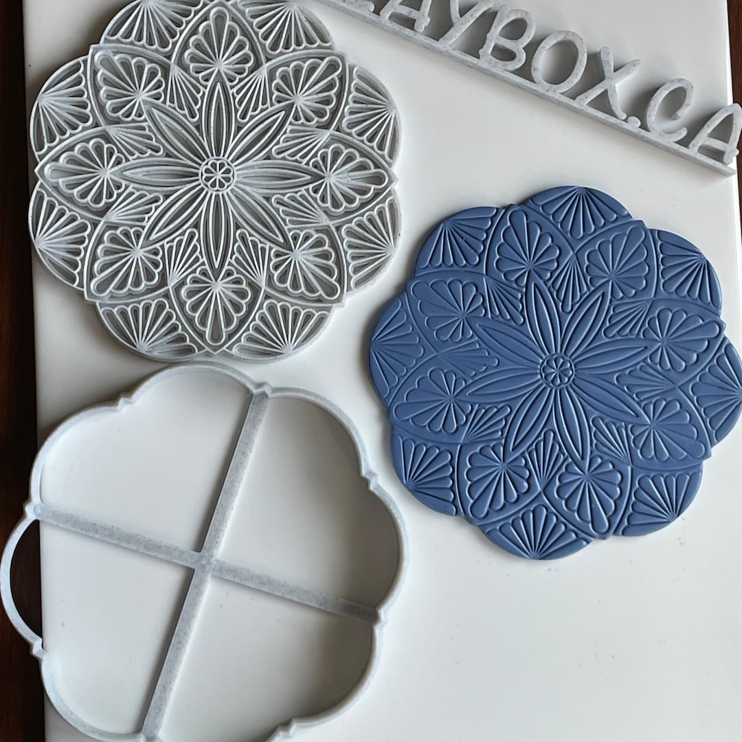 Mandala 4 Large Stamp and Matching Cutter - Made for Use With Polymer ...