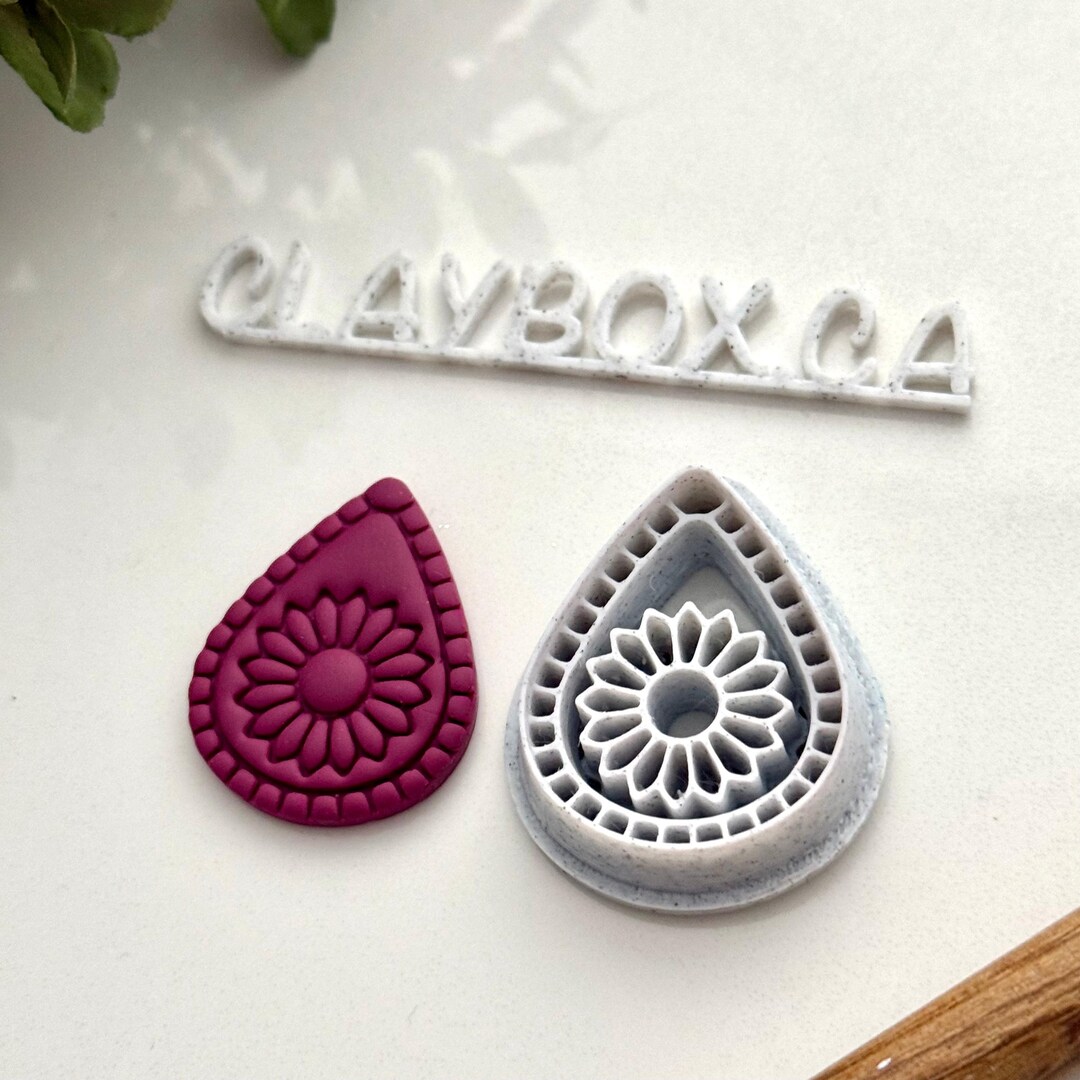 Daisy Drop Stamp/cutter | Polymer Clay Tool | Floral Teardrop Cutter ...