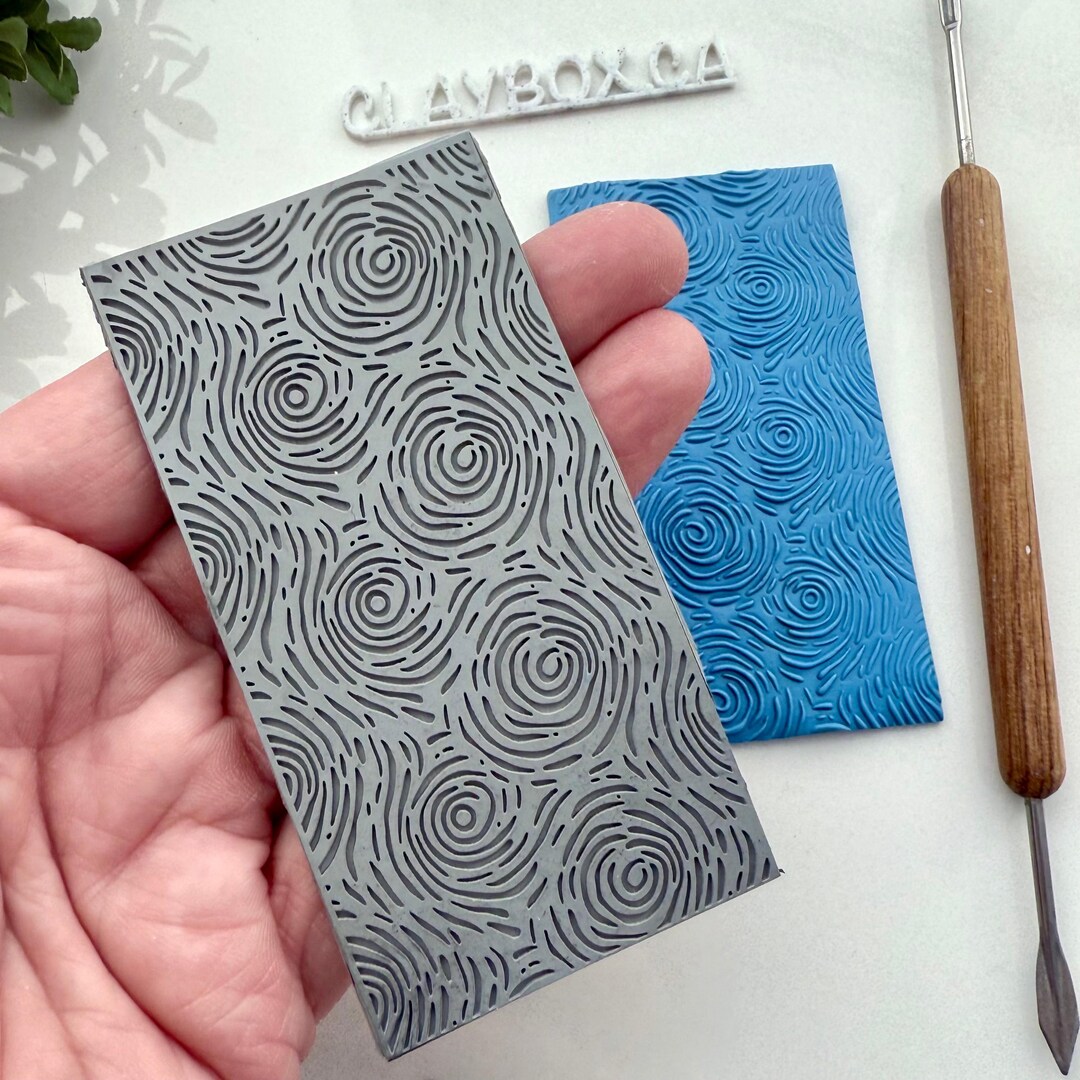 Ripples Texture Mat for Polymer Clay - Laser Engraved Rubber Stamp - Etsy