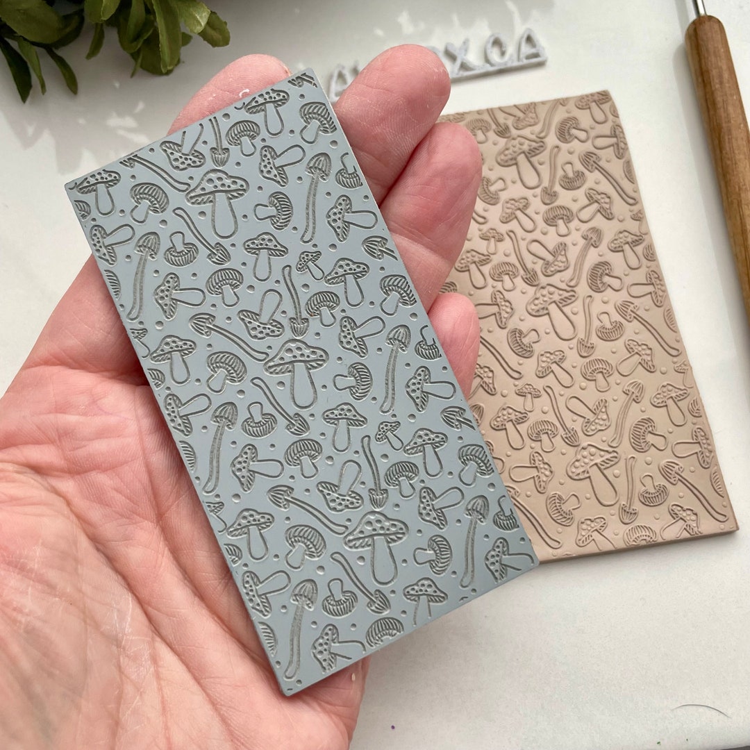 Mushroom Texture Mat for Polymer Clay - 2"x4" Laser Engraved Stamp - Etsy