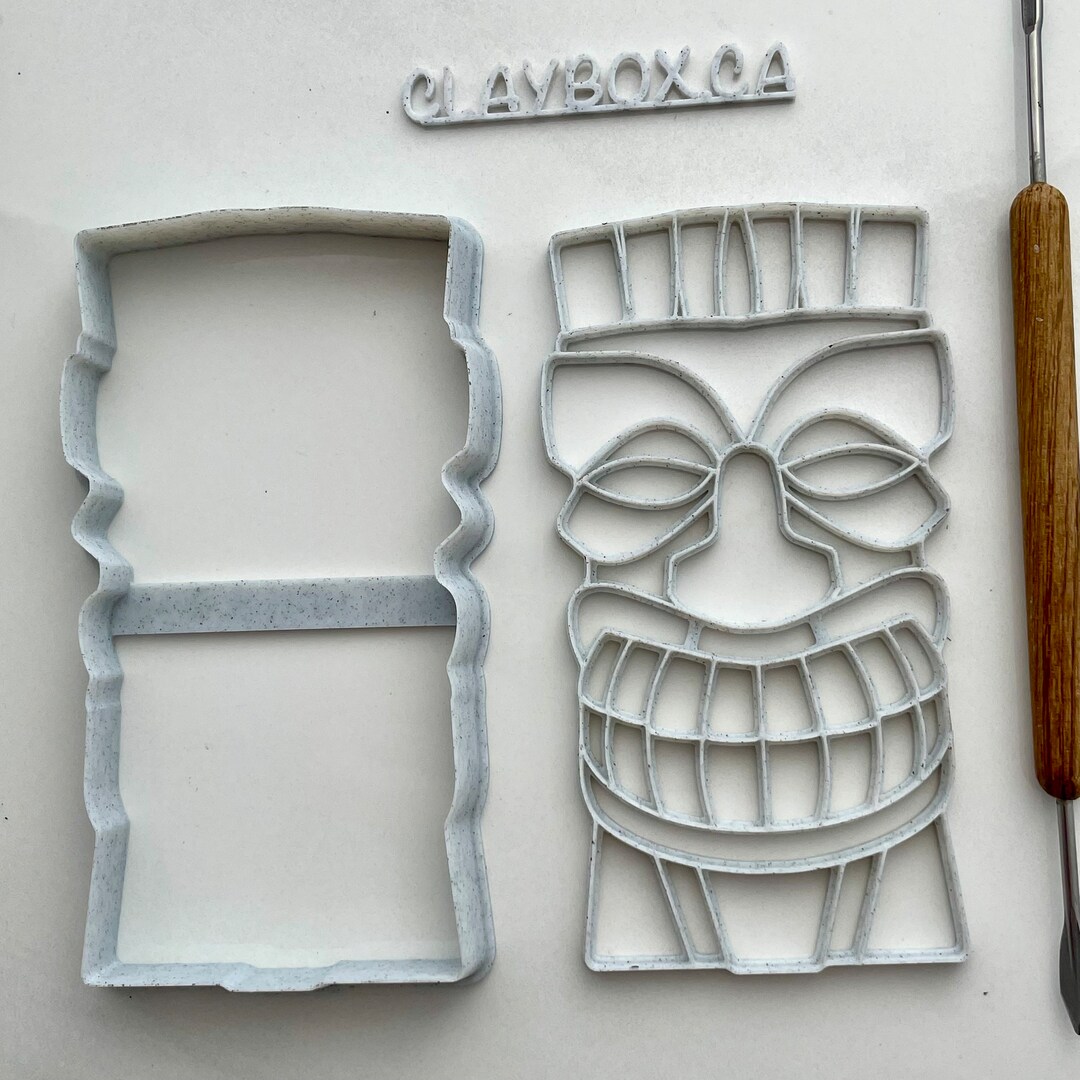 Large Tiki Mask Stamp and Matching Cutter - Made for Use With Polymer ...