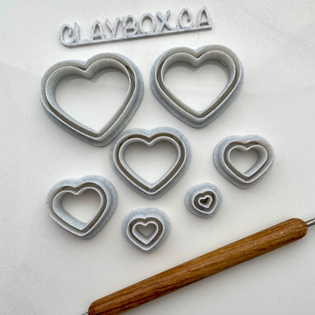 Skinny Hearts Donut Cutter Set - Made for Use With Polymer Clay - Etsy