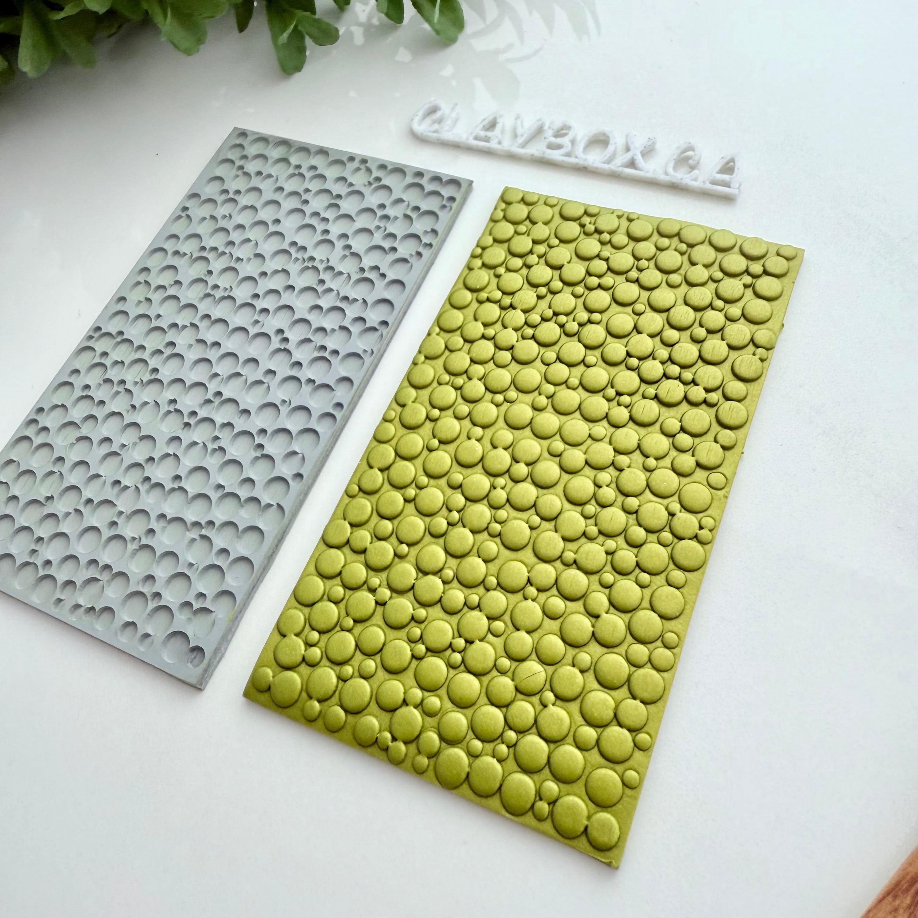 Bubbles Texture Mat – 2x4" Rubber Texture Stamp – Polymer Clay Tool ...
