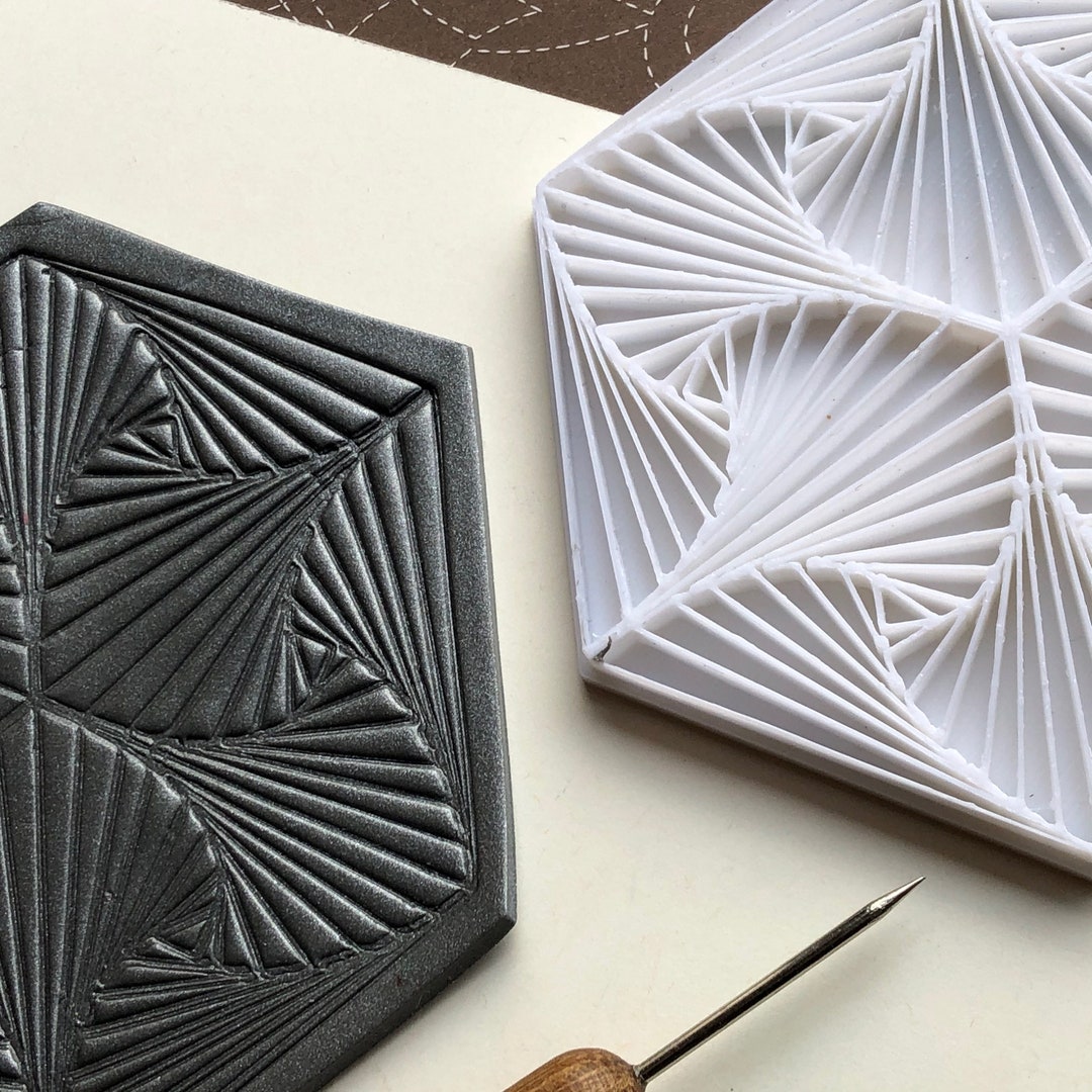 Geometric Polymer Clay Stamp: Large Intricate Texture - Etsy
