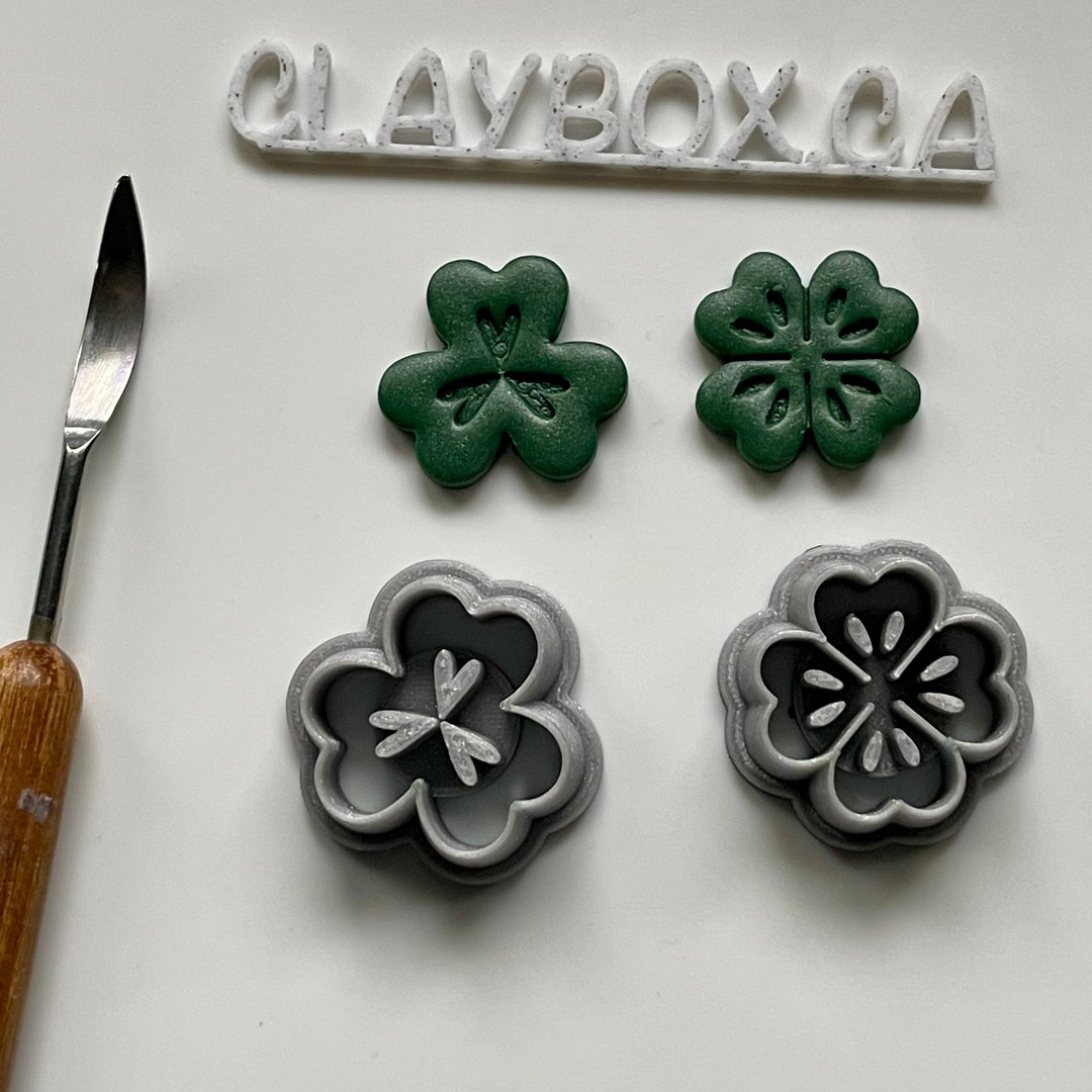 Shamrock Combined Stamp/cutter Pair - Made for Use With Polymer Clay - Etsy