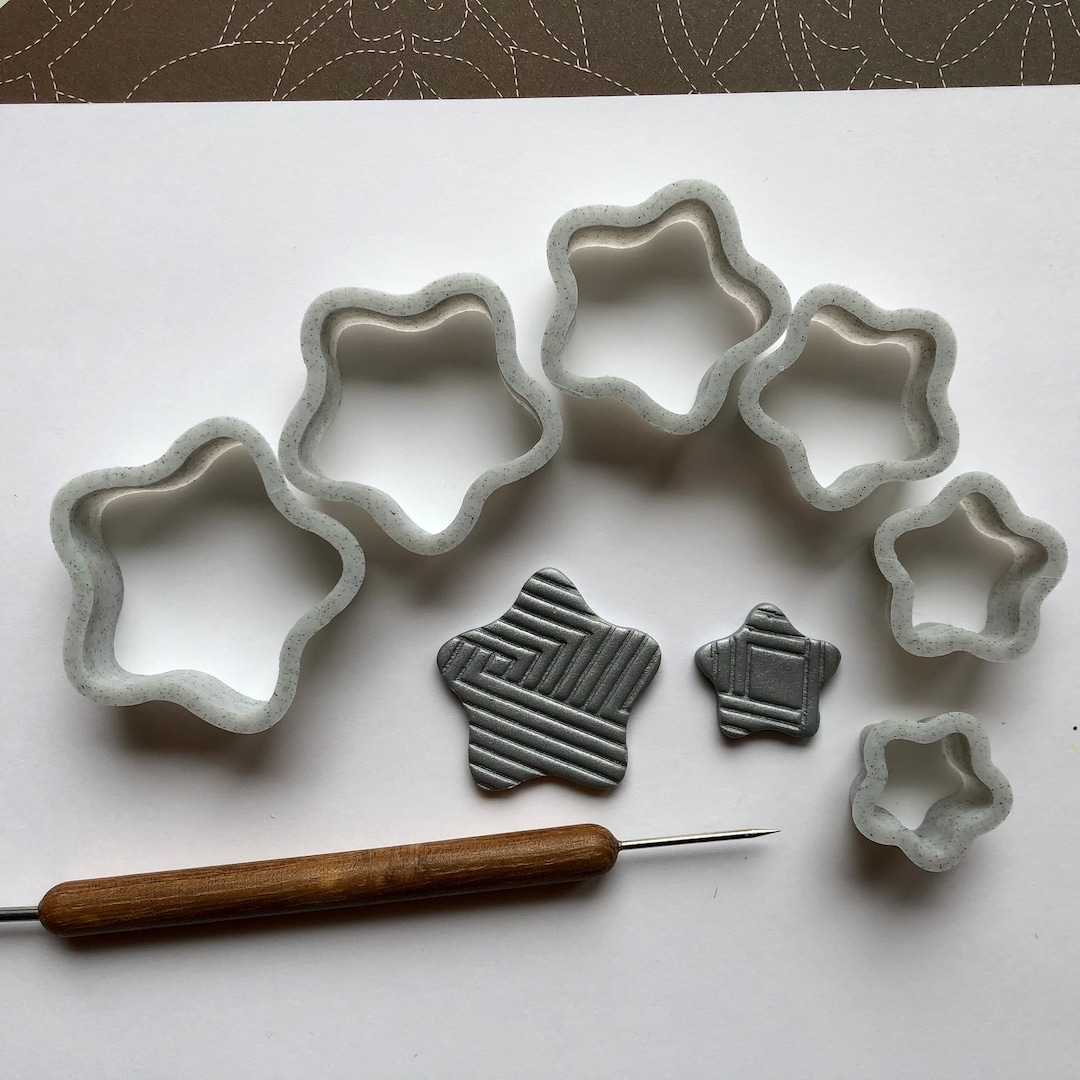 Curvy Star Cutter Set – 3D Printed Polymer Clay Cutters for Jewelry ...